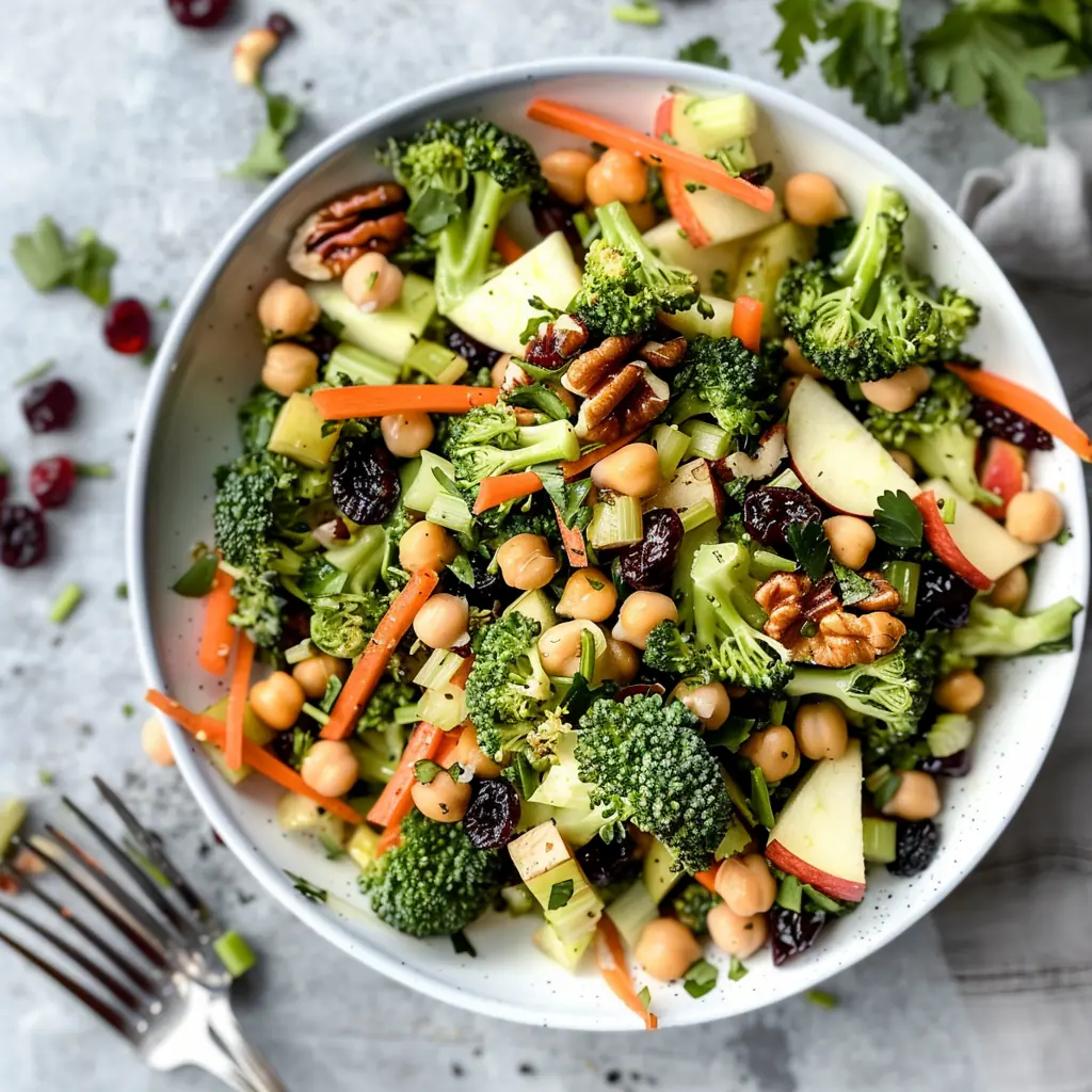 Chickpea Apple Broccoli Salad with Honey Dijon Dressing - Recipes, Tasks & Tools